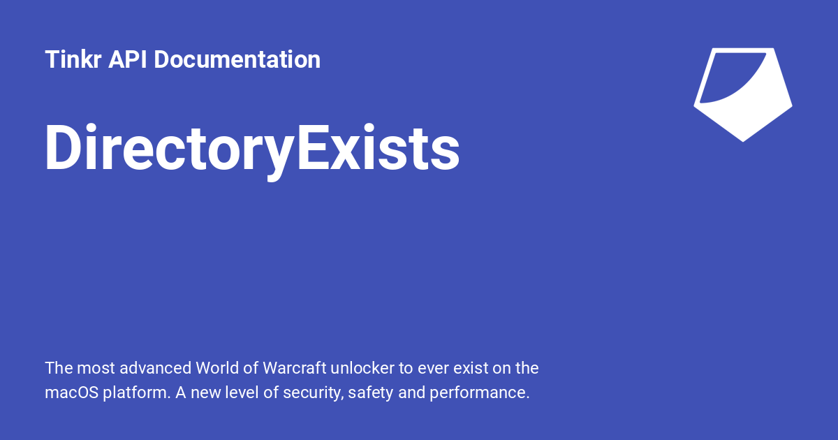 DirectoryExists - Tinkr API Documentation