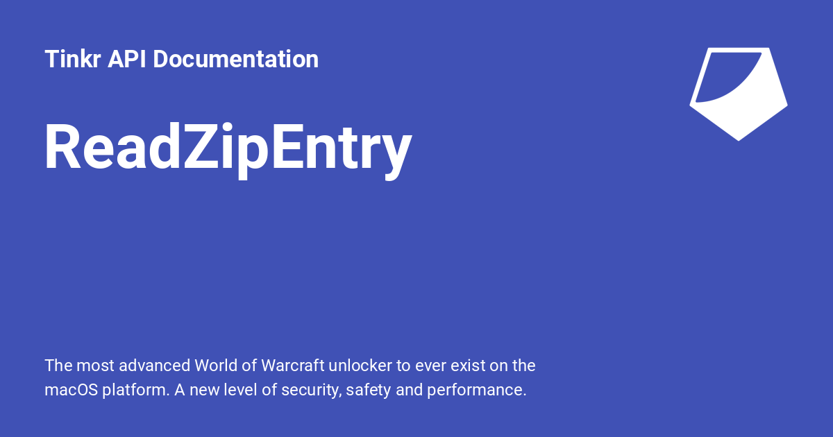 ReadZipEntry - Tinkr API Documentation
