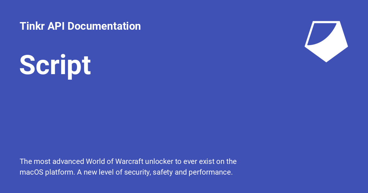 Script - Tinkr API Documentation